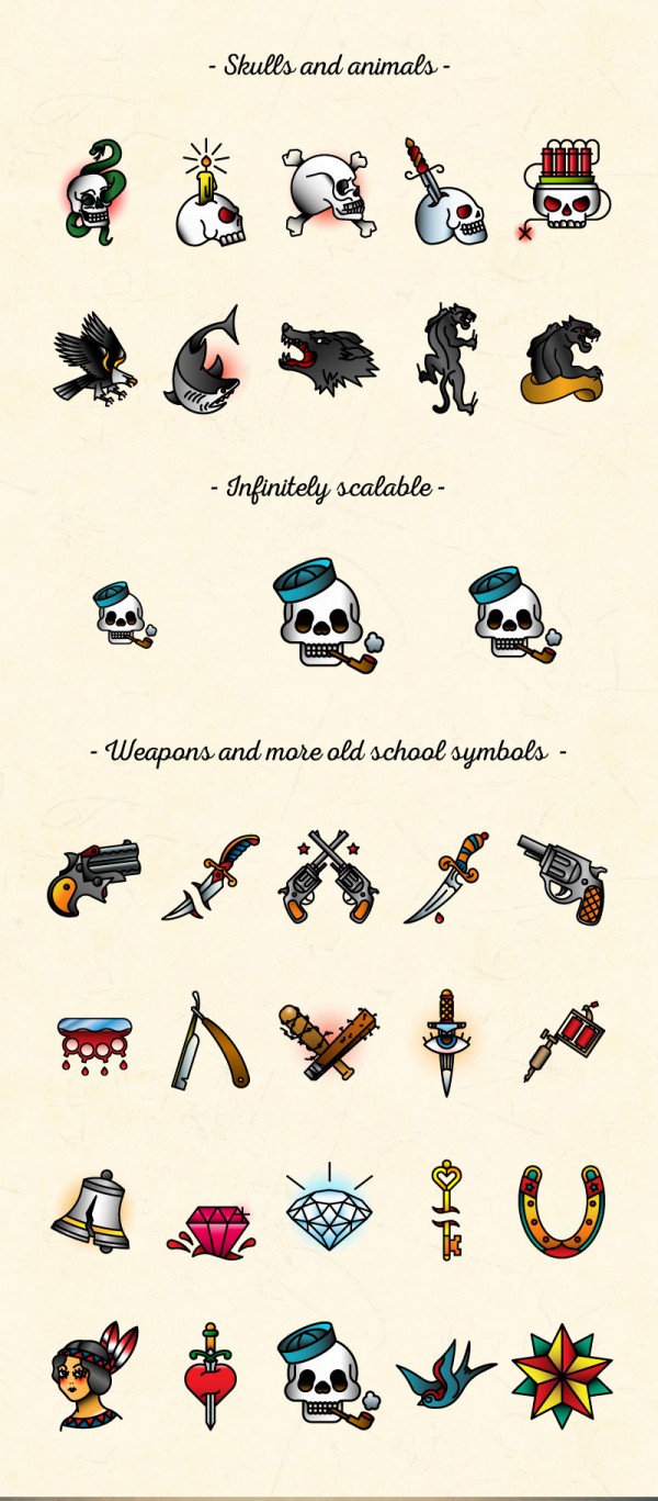 CLD Exclusive Freebie: Huge Vintage 50s 60s Americana Tattoo Designs